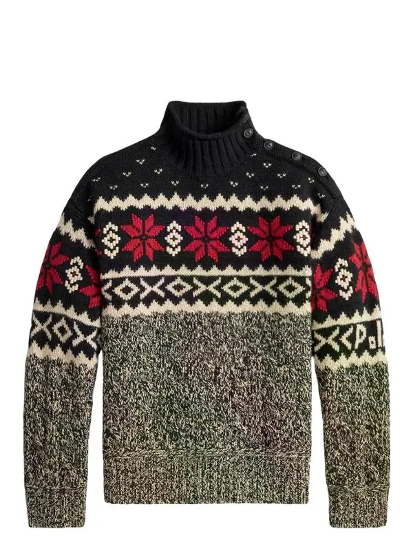 Polo Ralph Lauren Patterned Pullover With Buttons - Grey