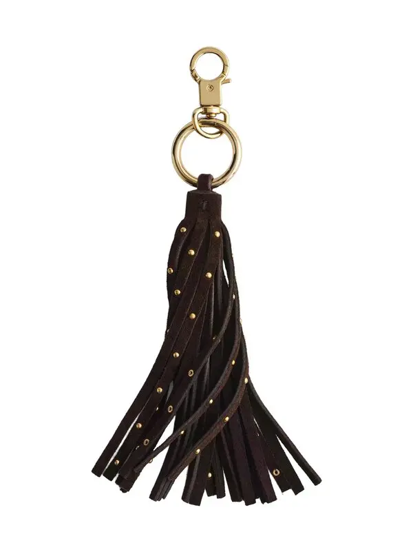 Madewell Studded Tassel Bag Charm - Dark Carob