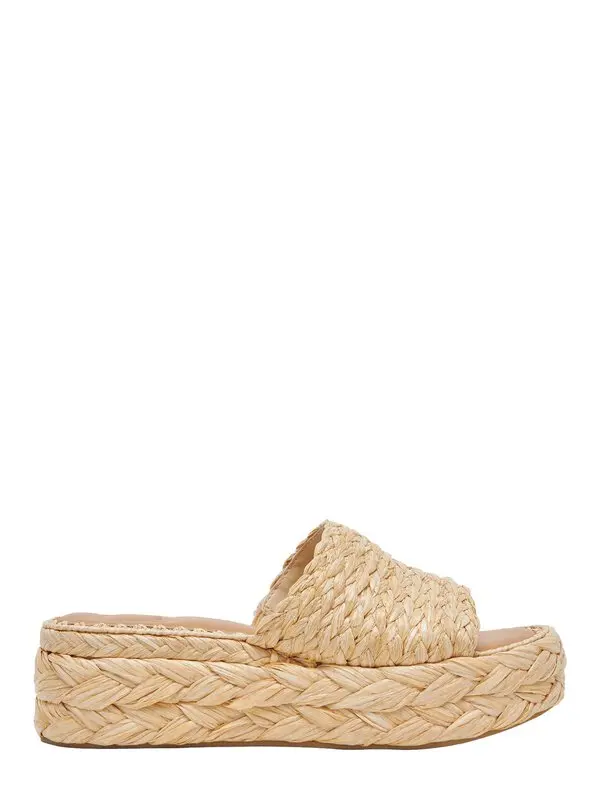 DOLCEVITA Chavi Platform Sandals - Lt Natural Raffia