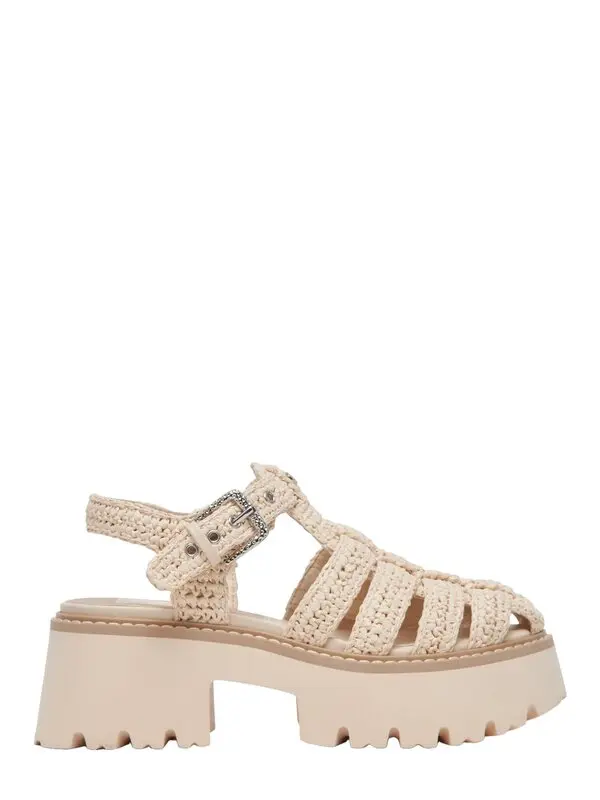 DOLCEVITA Lasly Raffia Fisherman Sandals - Oatmeal Knit