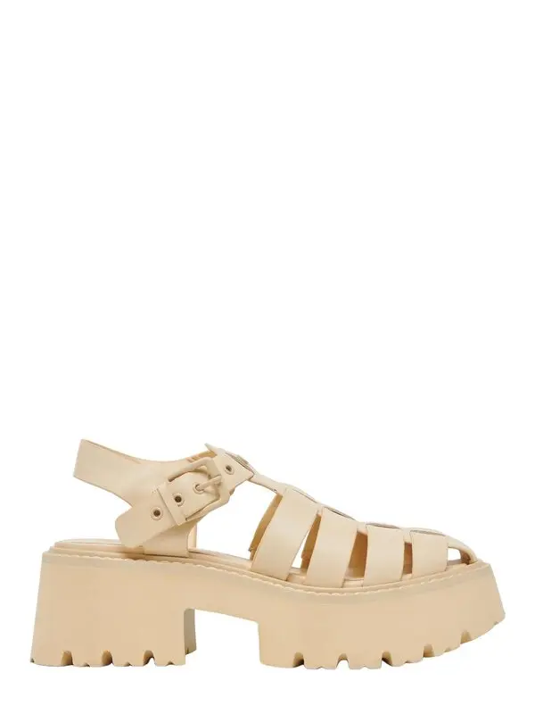DOLCEVITA Lasly Tonal Platform Sandals - Light Yellow Leather