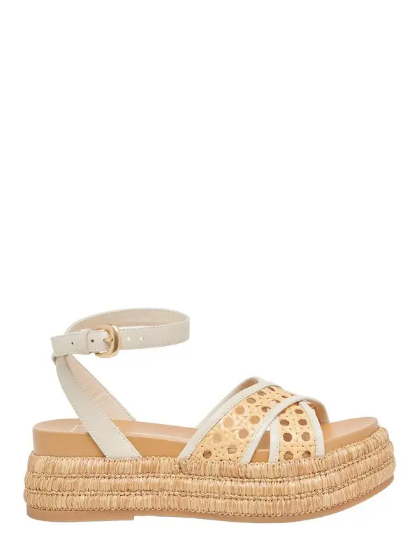 DOLCEVITA Wriley Platform Sandals - Creme Woven Raffia