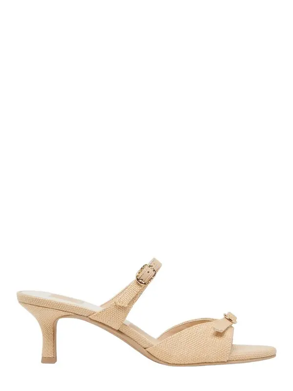 DOLCEVITA Lorali Kitten Heel Sandal - Lt Natural Raffia