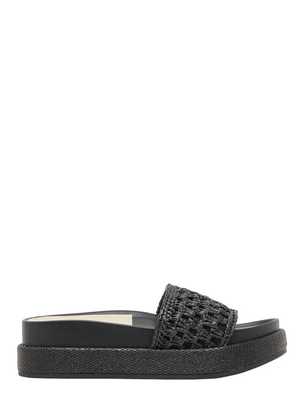 DOLCEVITA Sidona Platform Slides - Onyx Raffia