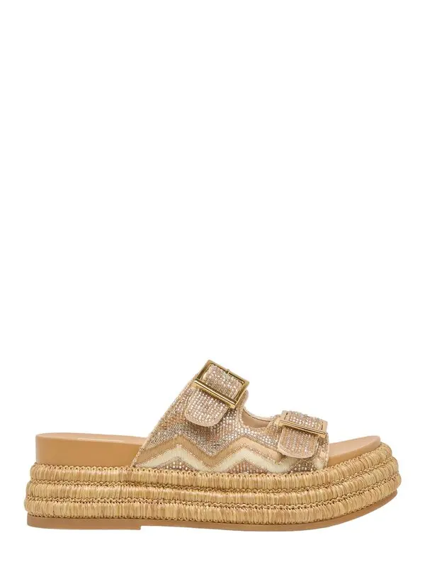 DOLCEVITA Wixie Platform Sandals - Gold Multi Beads