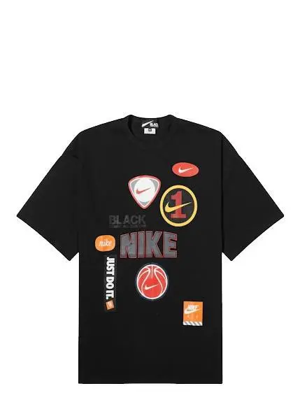 Nike X Comme Des Garcons Oversized Logo Print T-shirt - Black