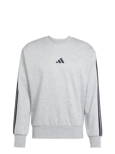 Adidas Essentials 3-stripes Fleece Sweatshirt - Medium Grey Heather