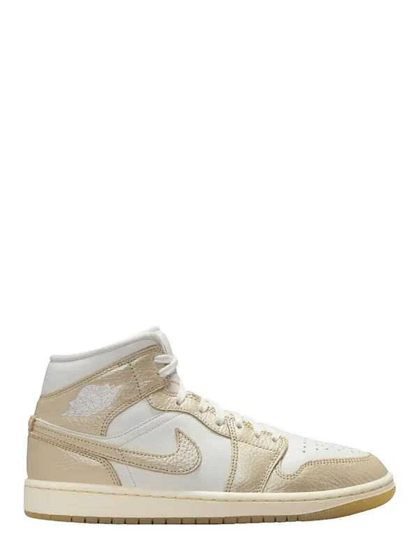 JORDAN 1 Mid Se Metallic Sneakers - Sail/pale Ivory/team Gold