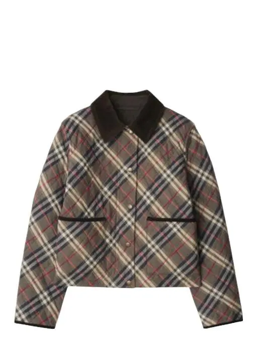 Burberry Oldham Check Jacket - Moss Brown/ink Grey