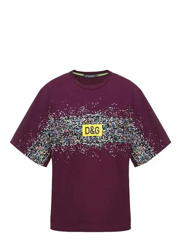Dolce & Gabbana Pixel Logo T-shirt - Purple