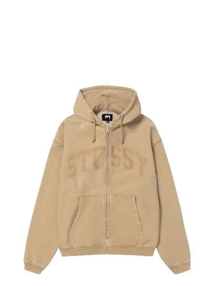 StÜssy Faded Graphic Zip Hoodie - Washed Beige