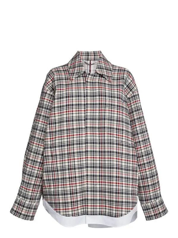 Victoria Beckham Oversized Cotton-wool Shirt Jacket - Plaid