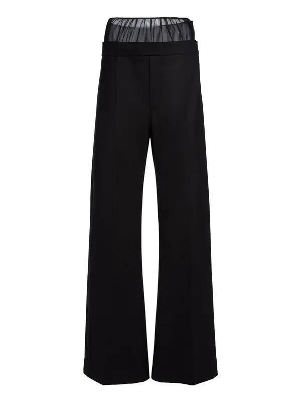 Victoria Beckham Sheer Panel Trousers - Black