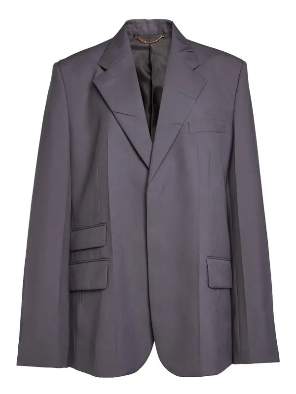 Victoria Beckham Oversized Notched Lapel Blazer - Dark Grey