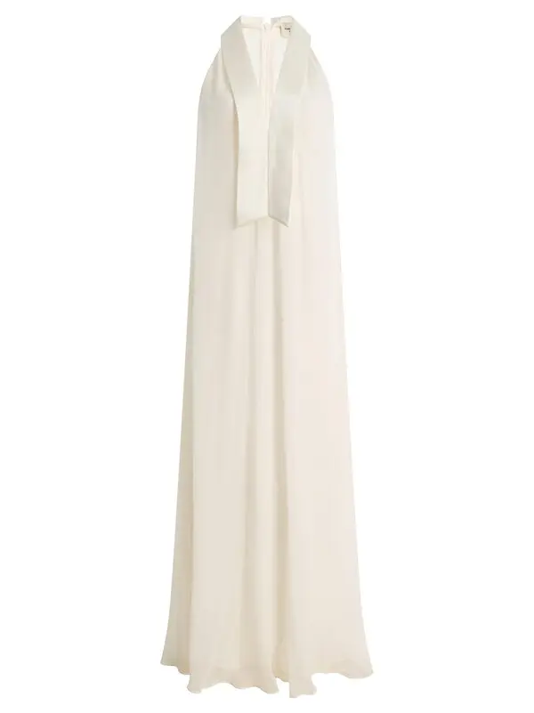 THE NEW ARRIVALS ILKYAZ OZEL Madonna Sheer Chiffon Gown - White