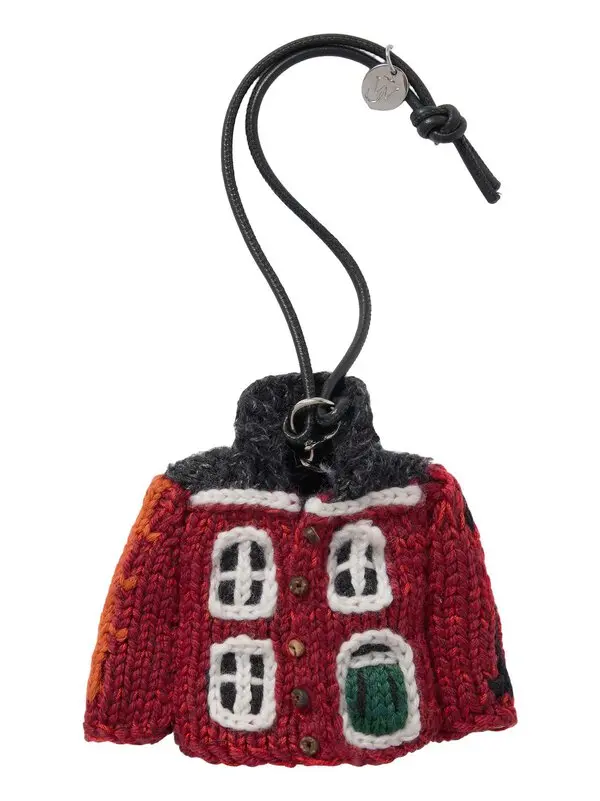 JW Anderson House Cardigan Crocheted Cotton Bag Charm - Multi