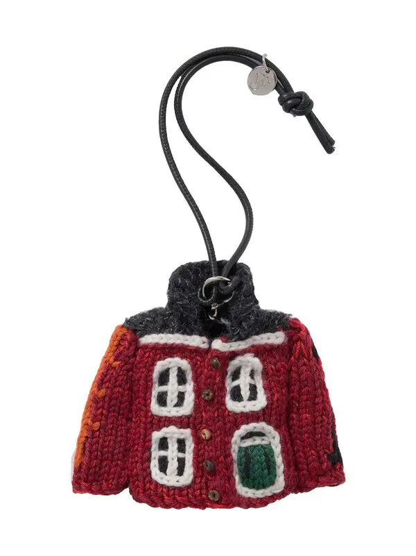 JW Anderson House Cardigan Crocheted Cotton Bag Charm - Multi
