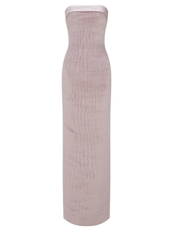 MARMAR HALIM Ruched Duchess Satin Column Gown - Pink
