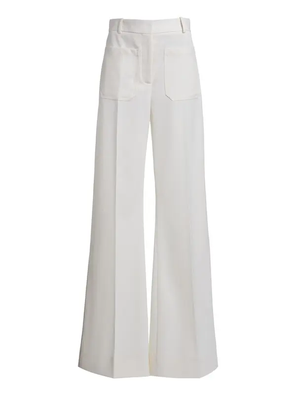 Victoria Beckham Alina High-rise Wide-leg Trousers - Ivory