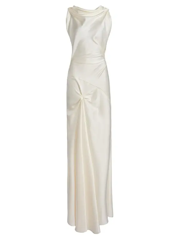 Victoria Beckham Draped Twist Gown - Ivory