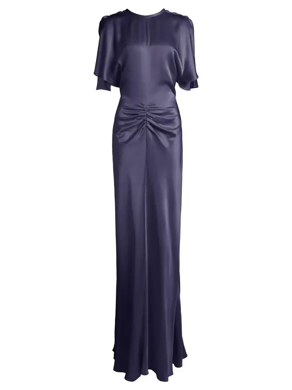 Victoria Beckham Isabella Ruched Gown - Dark Grey