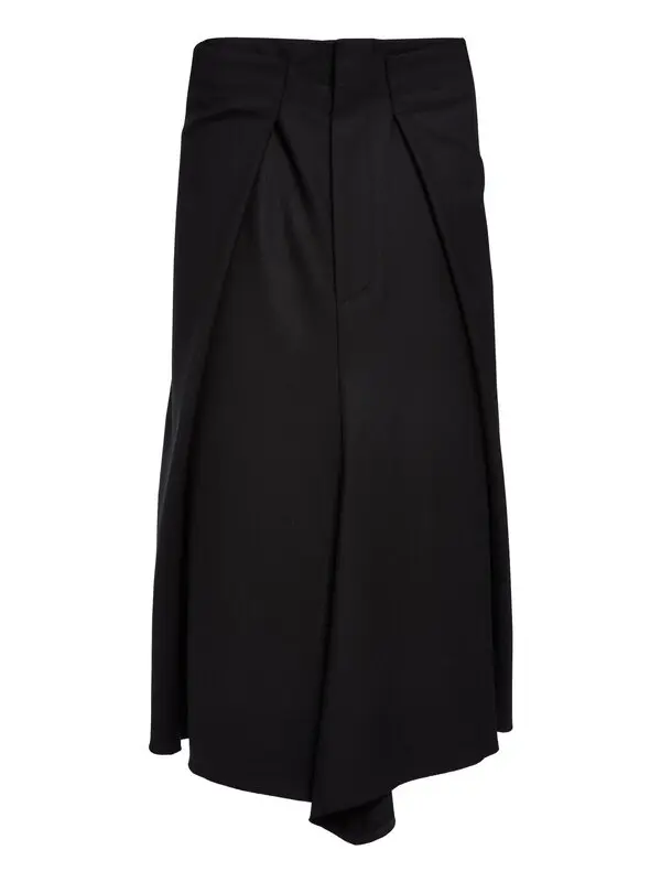 Victoria Beckham Midi Skirt With Pleated Detail - Black