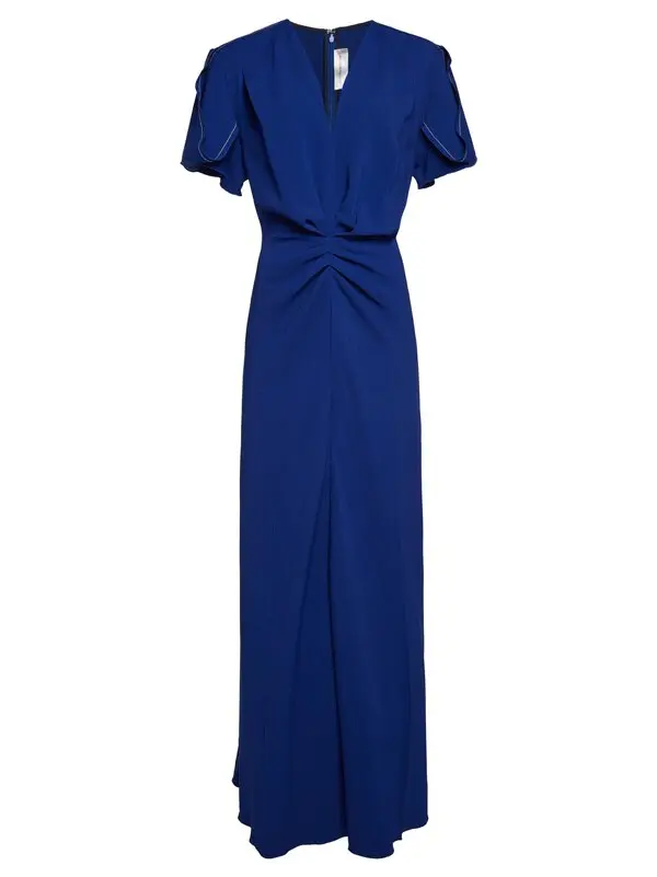 Victoria Beckham Eve Ruched Midi Dress - Purple