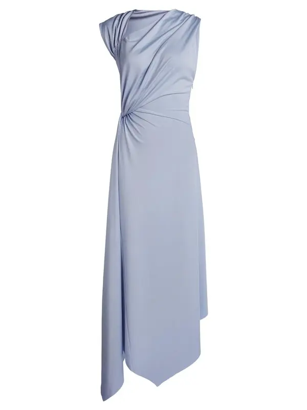 Victoria Beckham Asymmetrical Twist-detailed Midi Dress - Blue