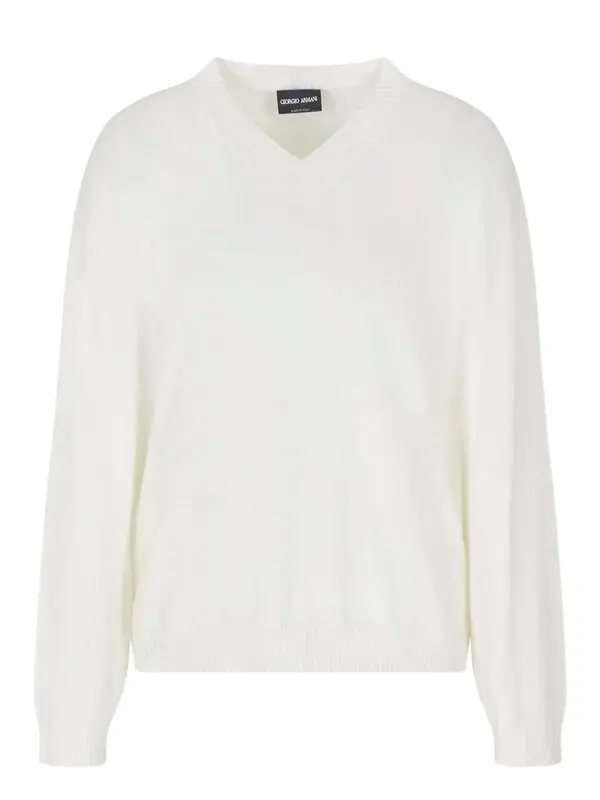 Giorgio Armani V-neck Sweater - White