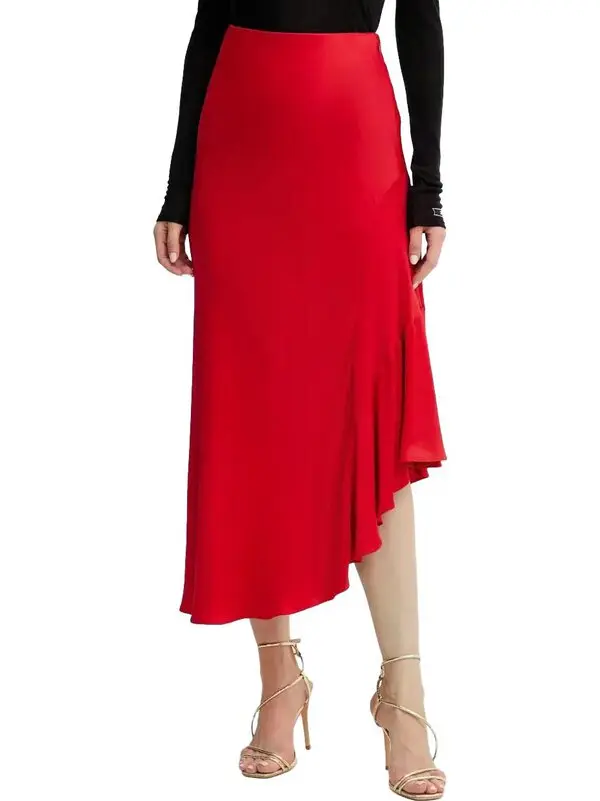 TWINSET Midi Skirt With Ruffle Detailing - Red