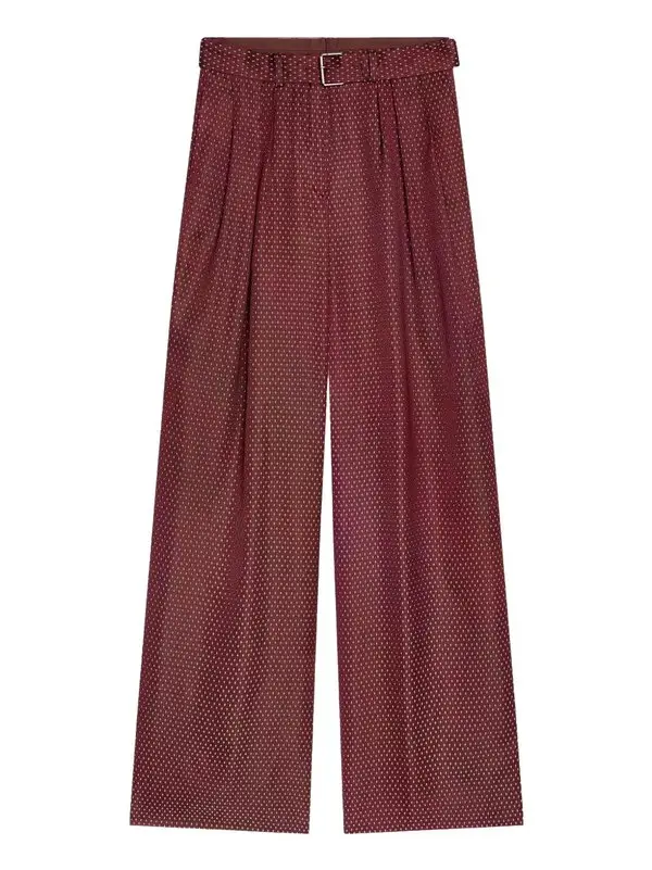 Dries Van Noten Jacquard Belted Trousers - Red