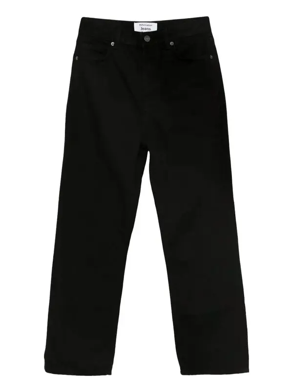 REFORMATION High-rise Straight Cropped Jeans - Black