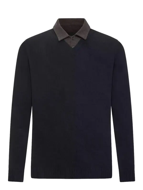 ROBERTO COLLINA Contrast-collar Cotton-piquet Polo Shirt - Black