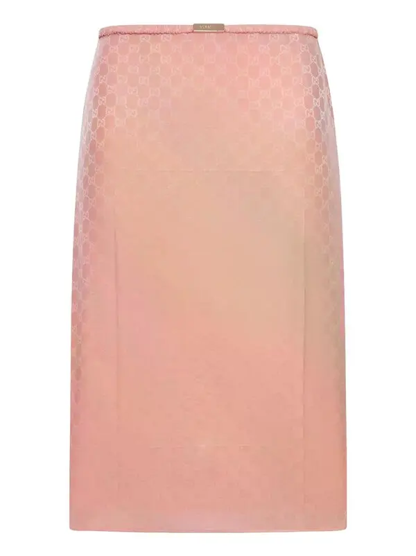 Gucci Gg-jacquard Midi Skirt - Pink
