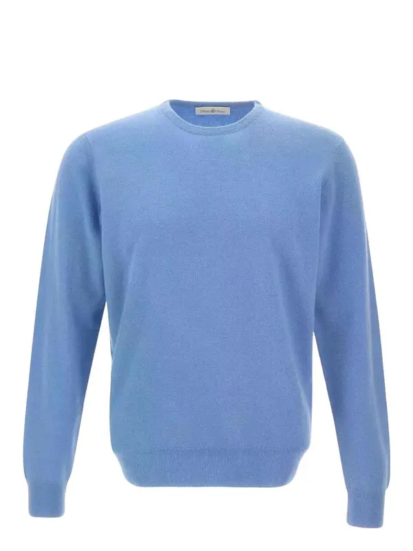 DELLA CIANA Ribbed Crew Neck Sweater - Blue