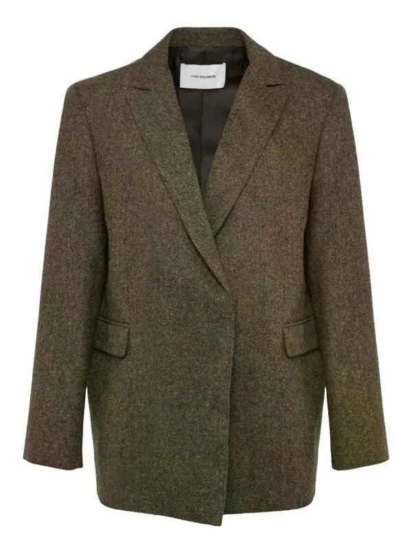 YVES SALOMON Single-breasted Blazer - Brown