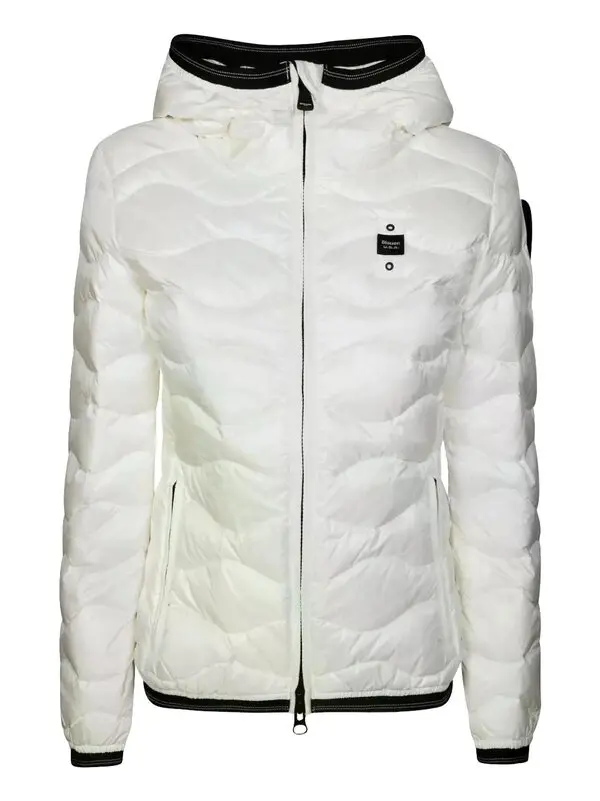 BLAUER. Hooded Quilted Jacket - White