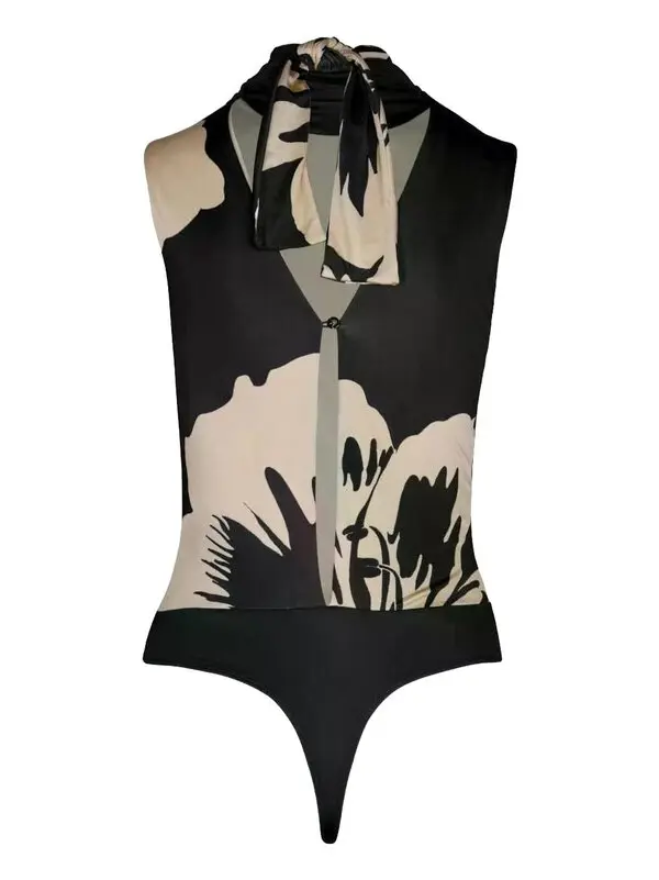 Johanna Ortiz Legendario Floral Bodysuit - Black