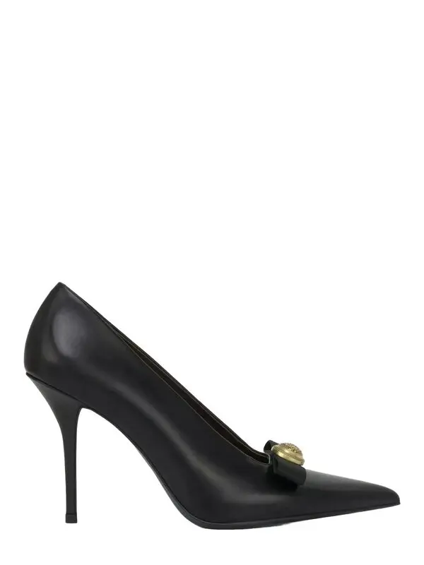 POTAMY 100mm Leather Heeled Pumps - Black