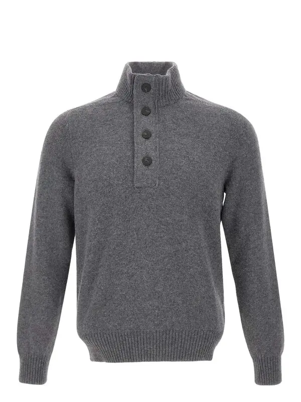 GRAN SASSO Button-placket Wool Sweater - Grey
