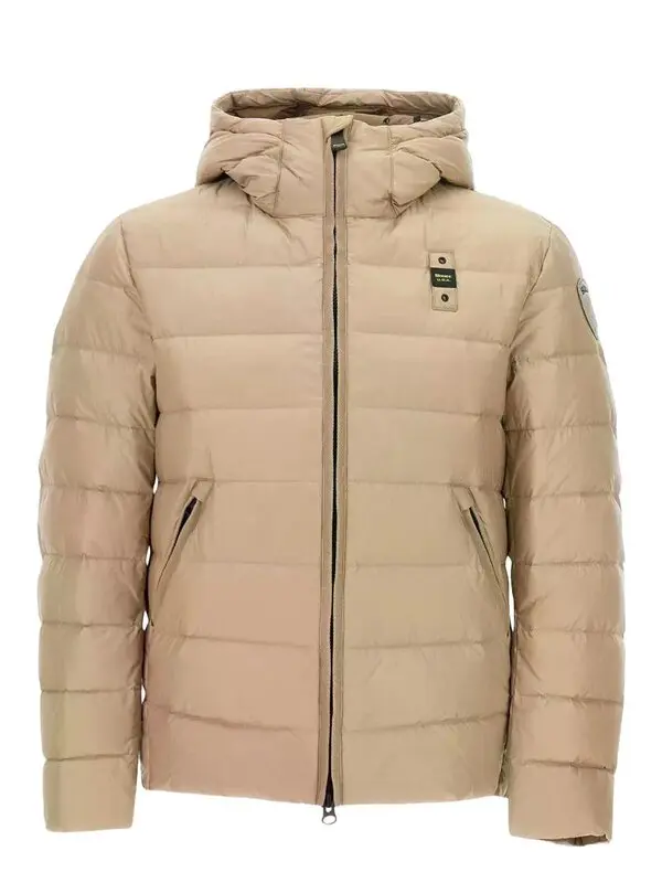 BLAUER. Striped Hooded Down Jacket - Neutrals
