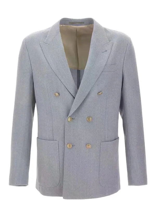Eleventy Peak Lapels Double-breasted Blazer - Grey