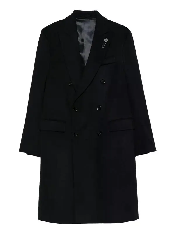 LARDINI Double-breasted Coat - Blue