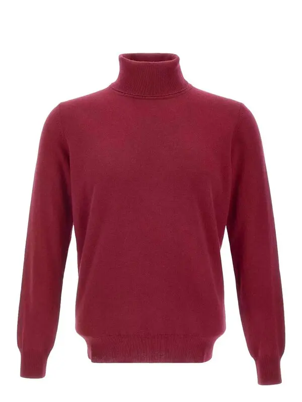 KANGRA Turtleneck Ribbed Sweater - Red