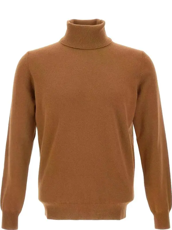 KANGRA Ribbed Turtleneck Knitwear - Brown