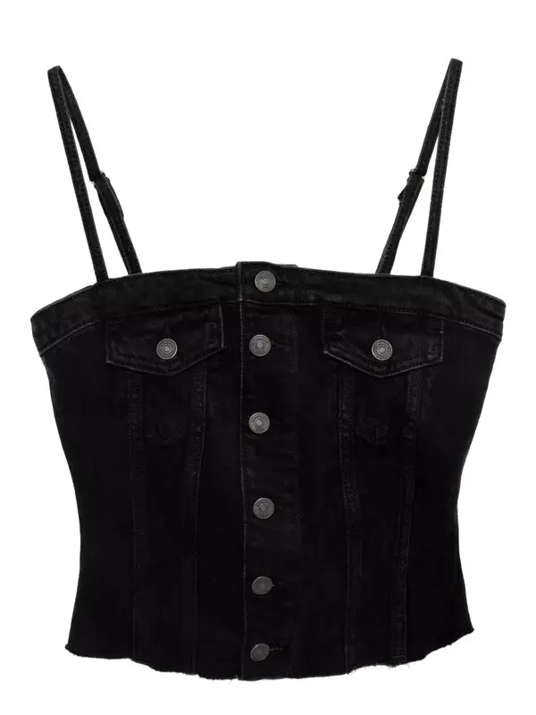 REFORMATION Coco Denim Top - Black