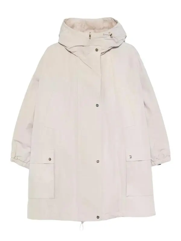 Max Mara Studio Flap-pocket Hooded Coat - Neutrals