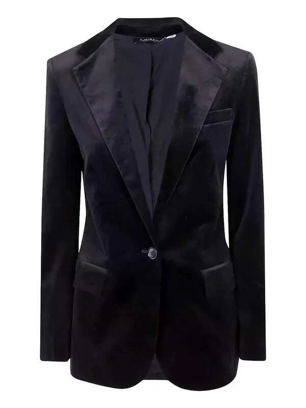 Ralph Lauren Velvet Single-breasted Blazer - Black