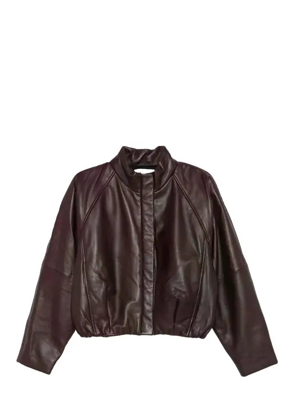 IRO PARIS Raglan-sleeve Leather Jacket - Brown