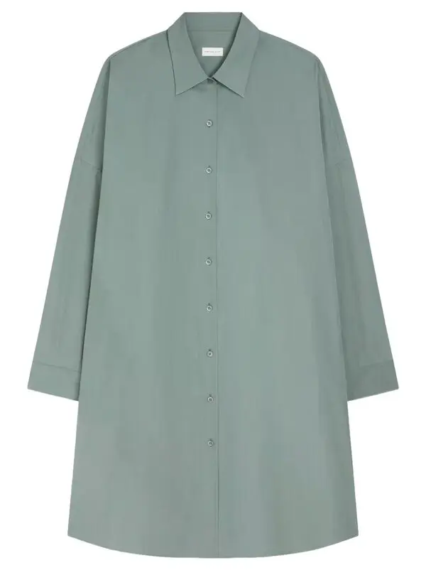 Dries Van Noten Cotton Shirt Midi Dress - Green